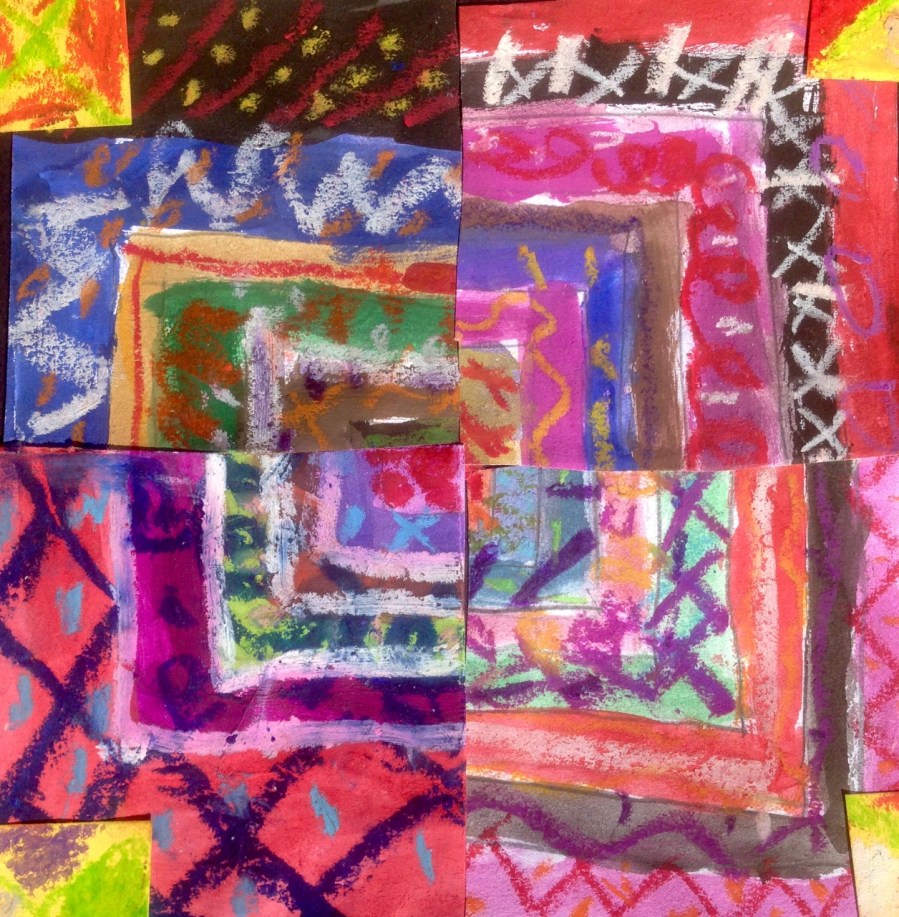 3rd grade Collaborative Concentric Squares | Wow Art Project