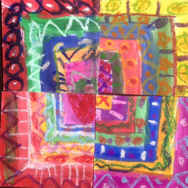 3rd grade Collaborative Concentric Squares | Wow Art Project
