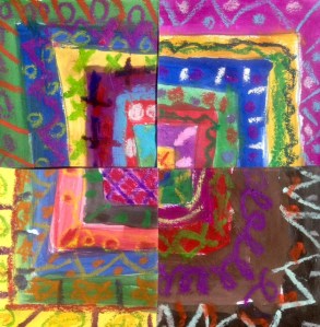 3rd grade Collaborative Concentric Squares | Wow Art Project