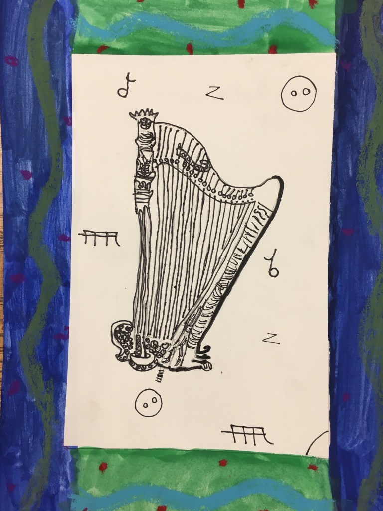 4th grade Musical Instrument Observational Drawings with Oil Pastel and ...