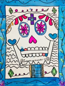 4th grade Sugar Skull Paintings | Wow Art Project