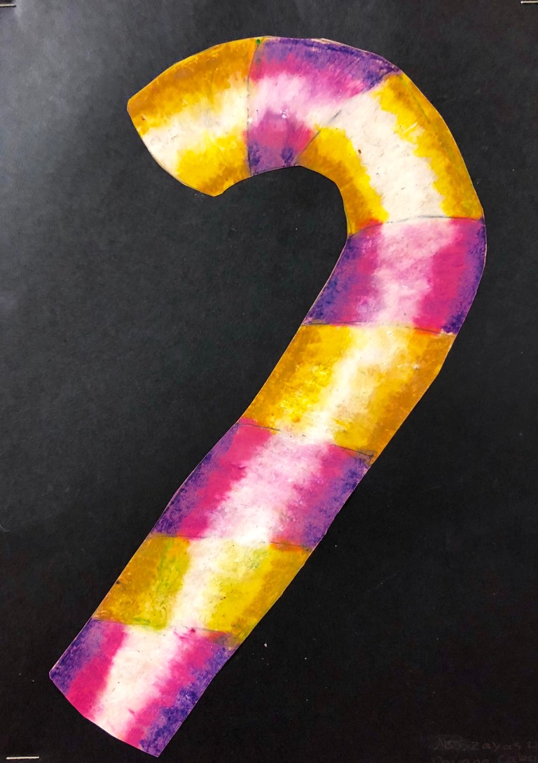 4th/5th grade Color Value Study Candy Canes | Wow Art Project