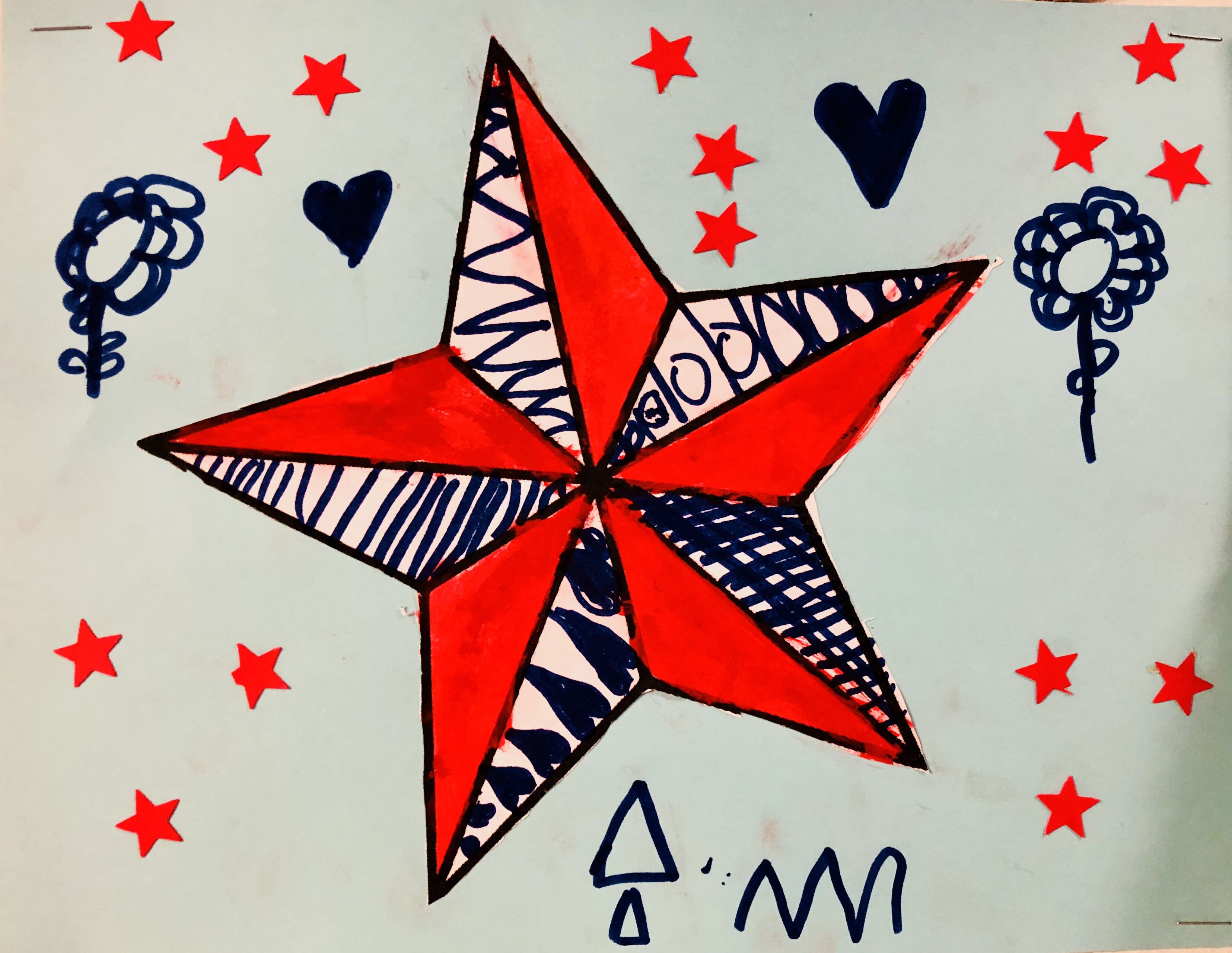 1st Grade Star Mixed Media Drawings | Wow Art Project