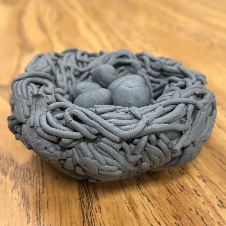 Clay Bird Nest Family Portrait | Wow Art Project