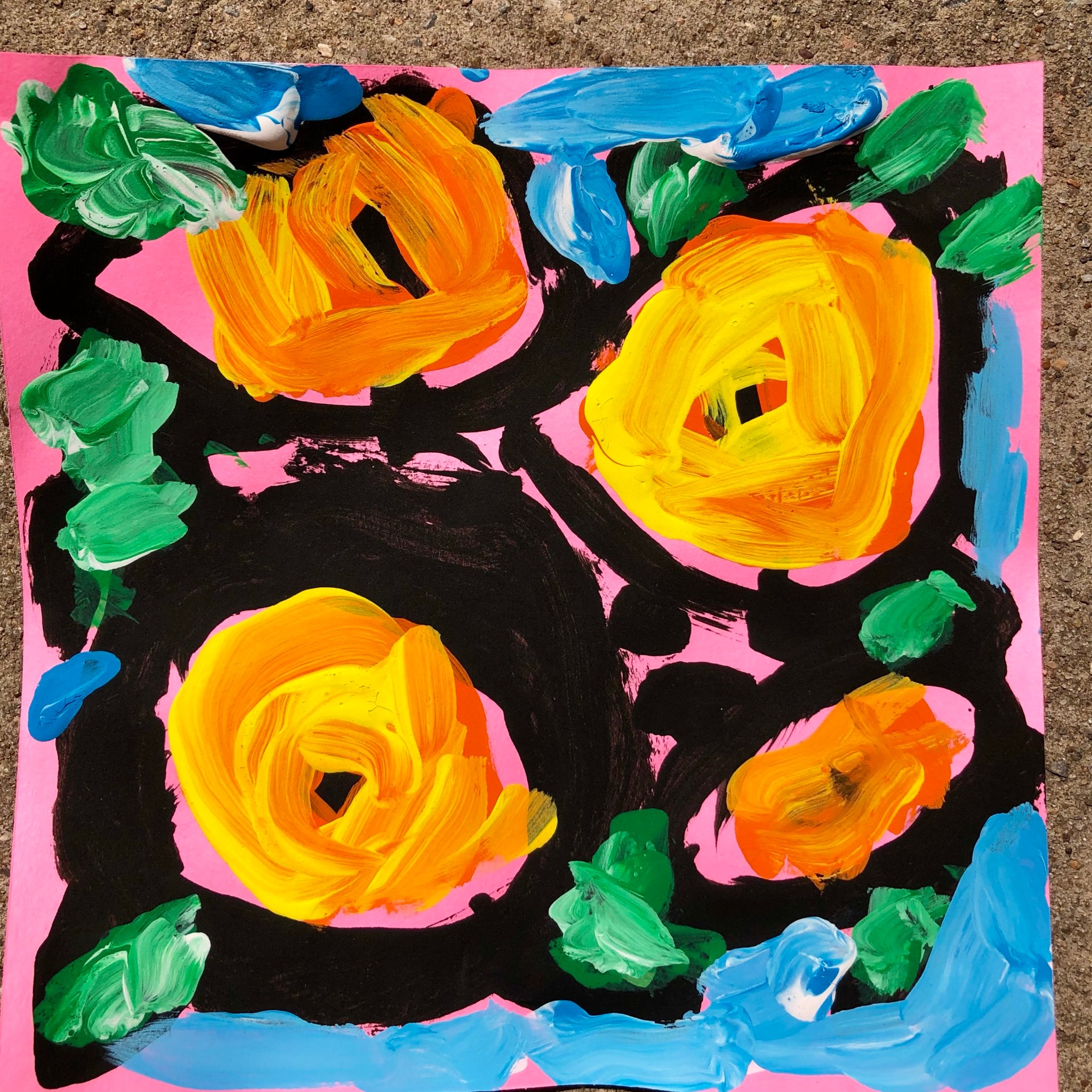 Marigolds from Mexico Kindergarten Paintings | Wow Art Project