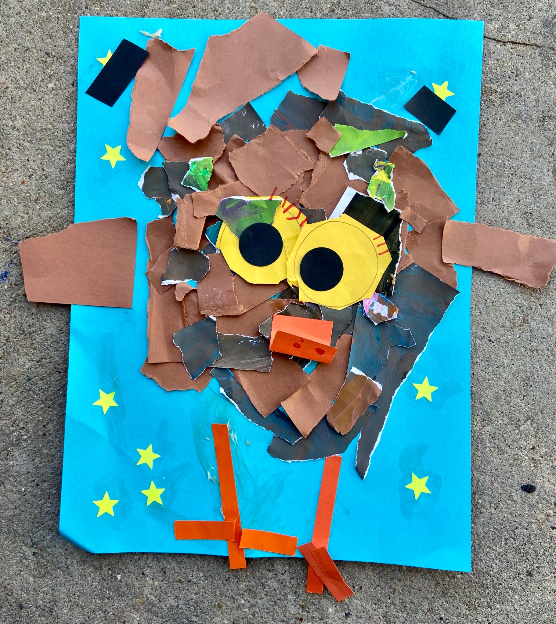 Kindergarten Painted Torn Paper Owls | Wow Art Project