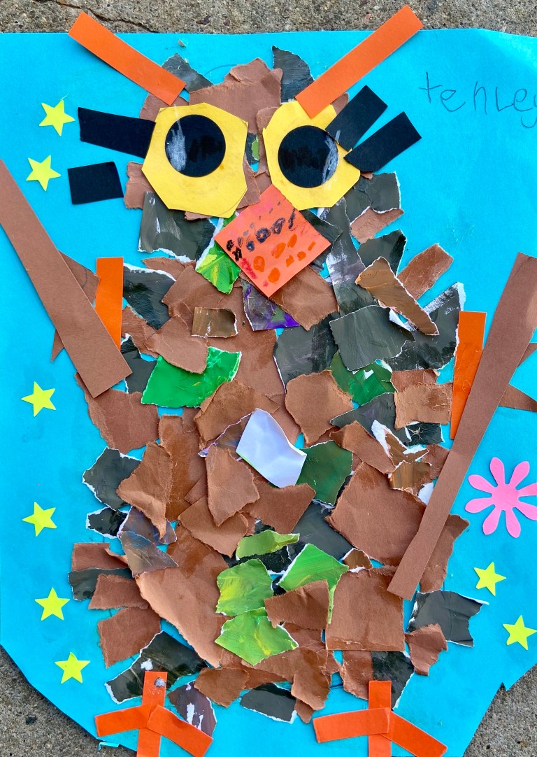 Kindergarten Painted Torn Paper Owls | Wow Art Project