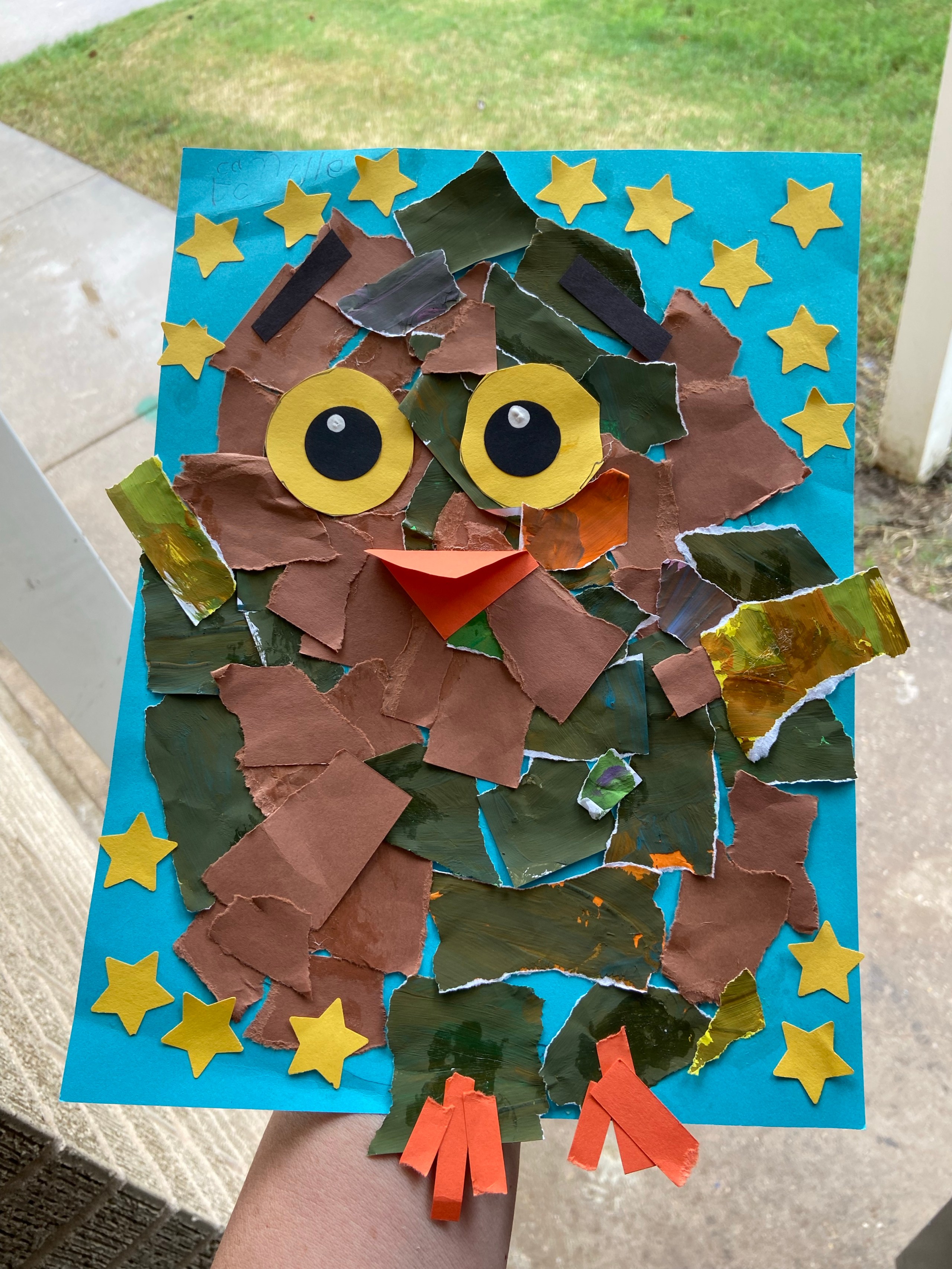Kindergarten Painted Torn Paper Owls | Wow Art Project