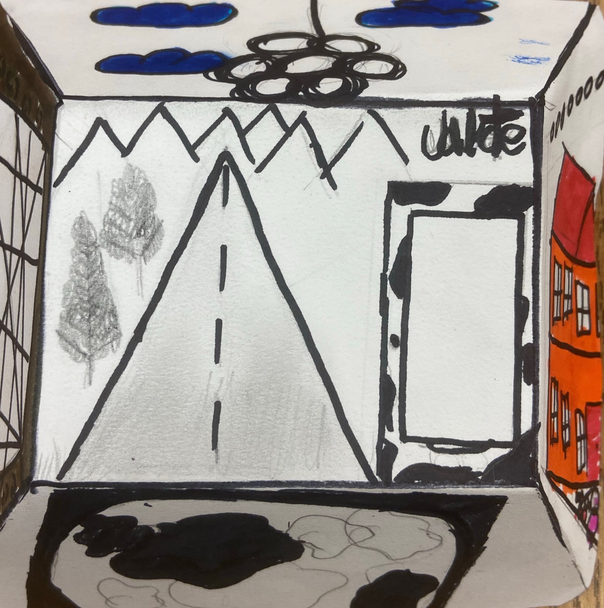 5th grade Peter Sansom inspired Reverse Perspective Room Drawings | Wow ...