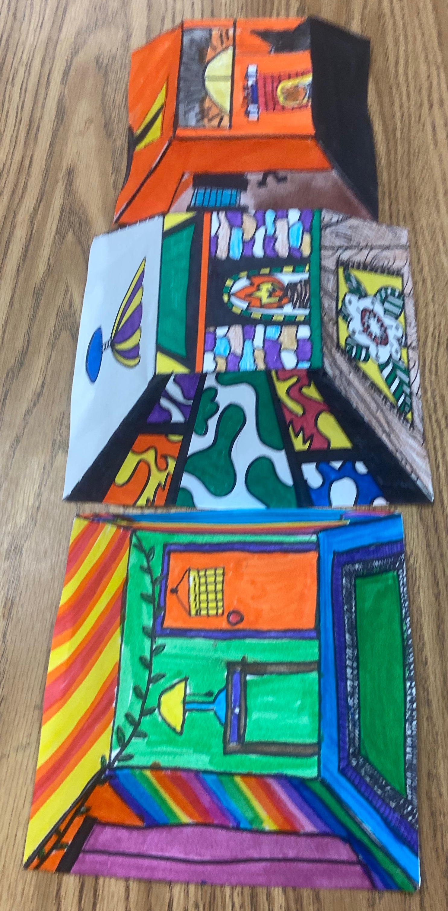 5th grade Peter Sansom inspired Reverse Perspective Room Drawings | Wow ...