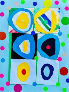 2nd grade Wassily Kandinsky Circles in Squares Combined with Howardena ...