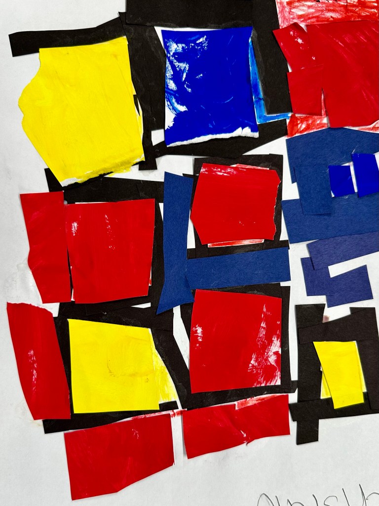 Kindergarten Piet Mondrian Gridded Collages | Wow Art Project