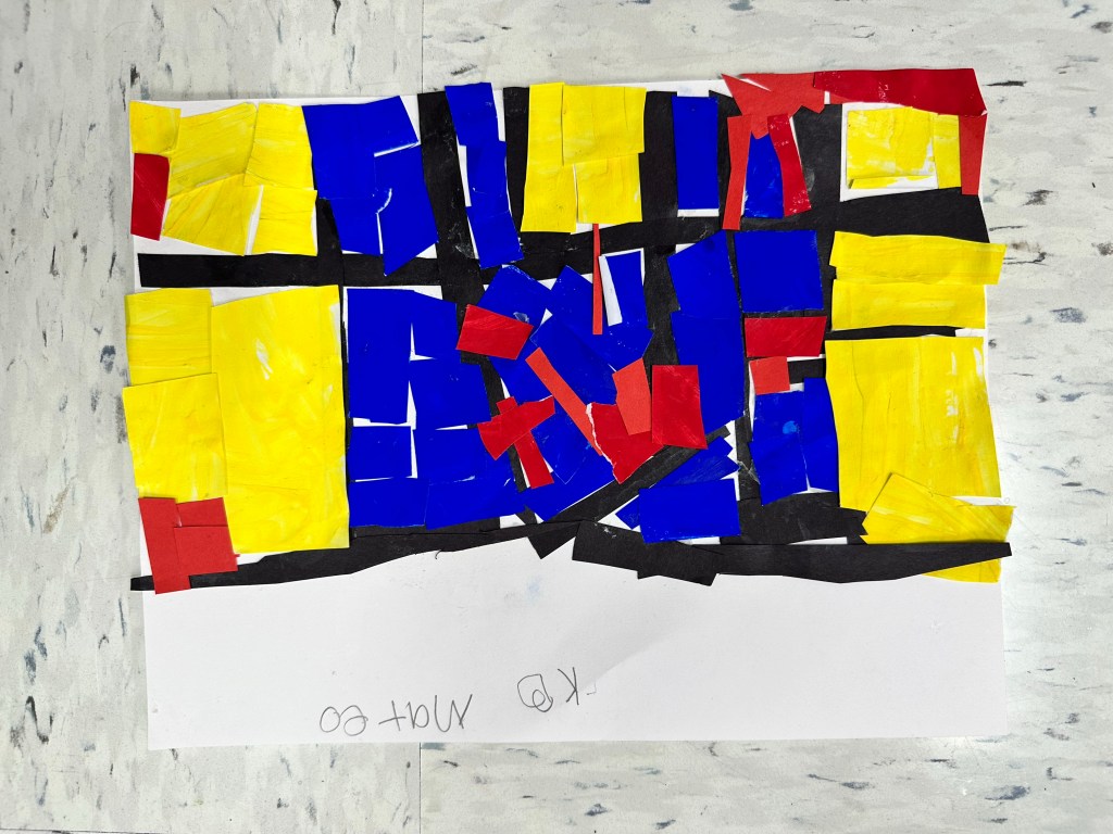Kindergarten Piet Mondrian Gridded Collages | Wow Art Project