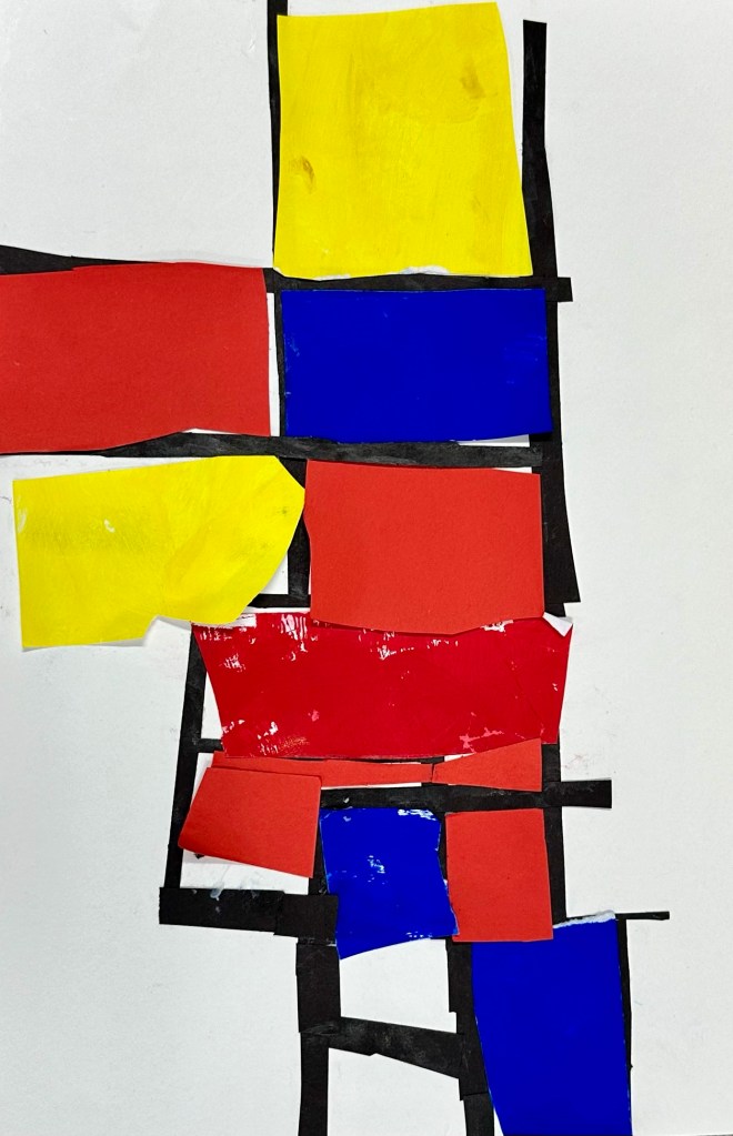 Kindergarten Piet Mondrian Gridded Collages | Wow Art Project