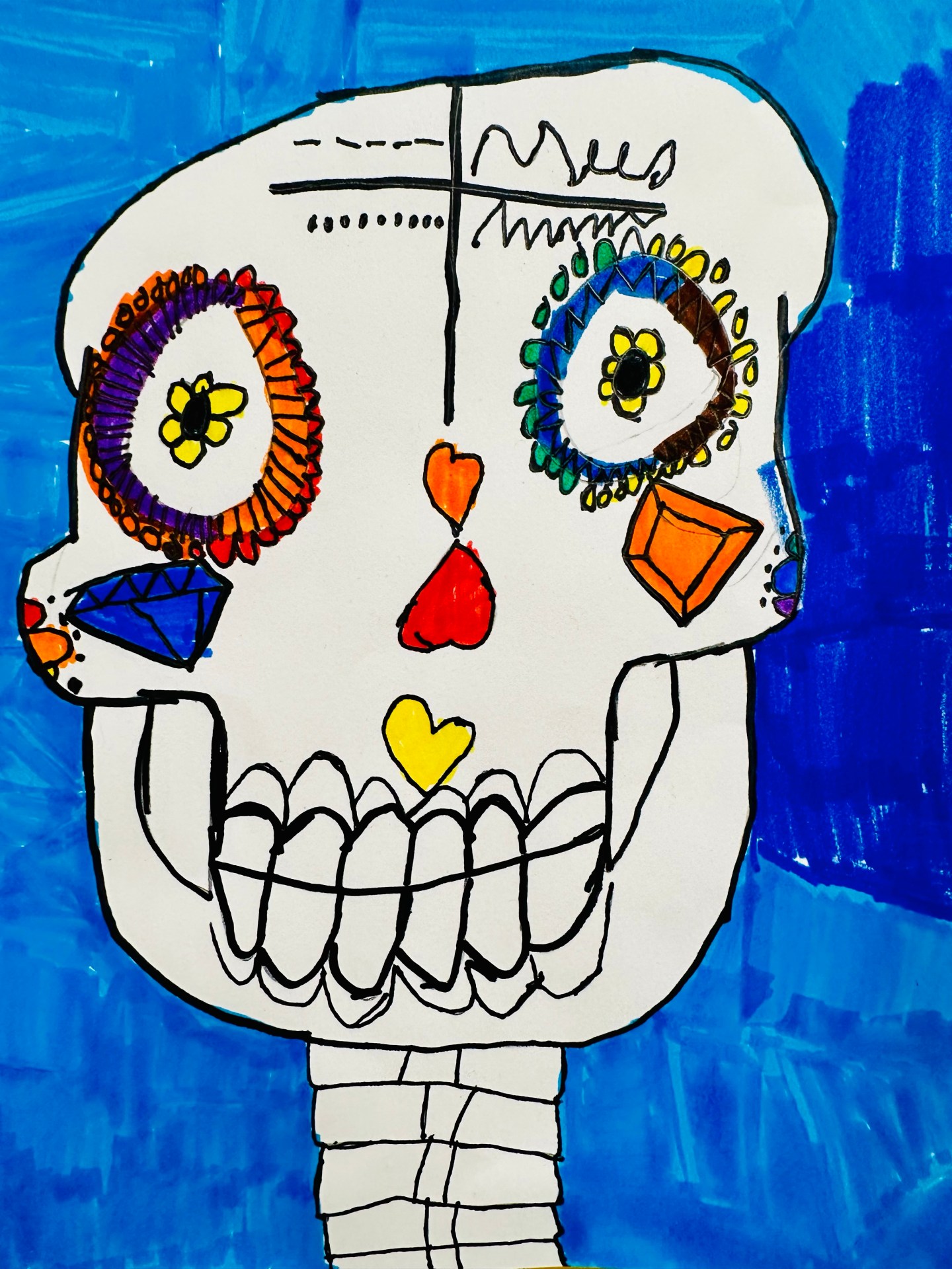 4th grade Sugar Skull Paintings | Wow Art Project